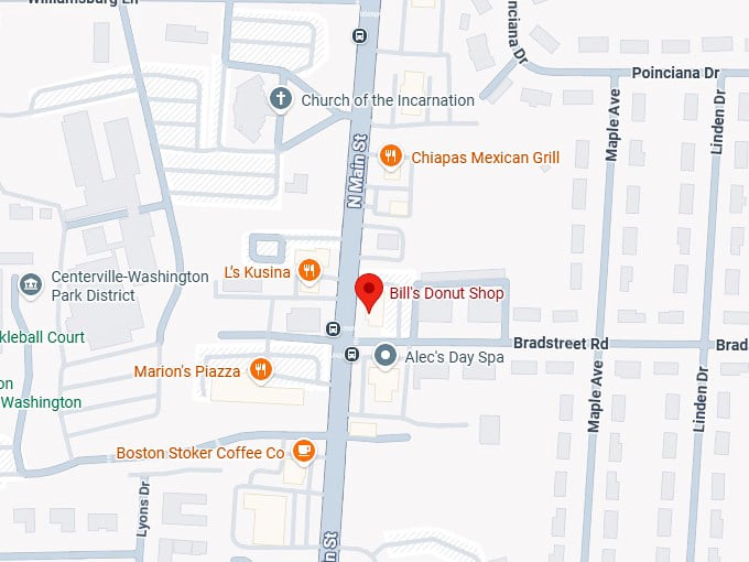 16. bill's donut shop map