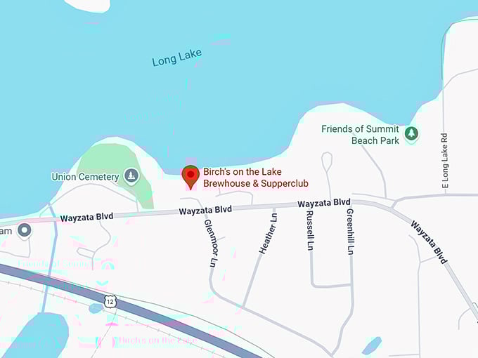 16. birch's on the lake brewhouse & supperclub map