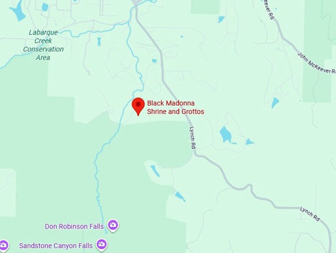 16. black madonna shrine and grottos map