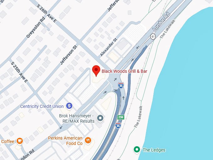 16. black woods grill & bar map