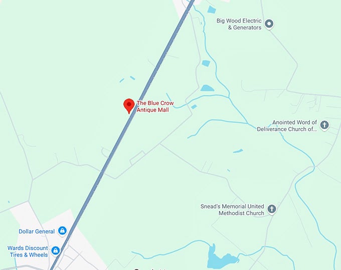 16. blue crow antique mall map