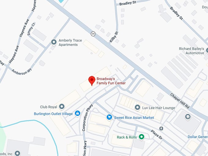 16. broadway’s family fun center arcade map