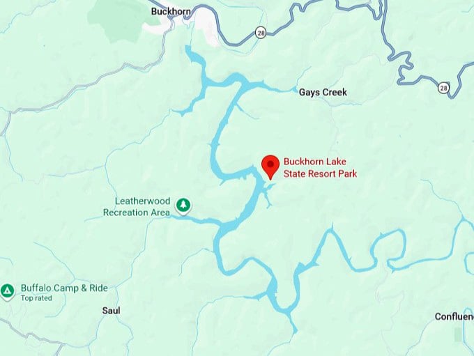 16. buckhorn lake state resort park map