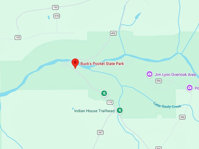 16. buck's pocket state park map