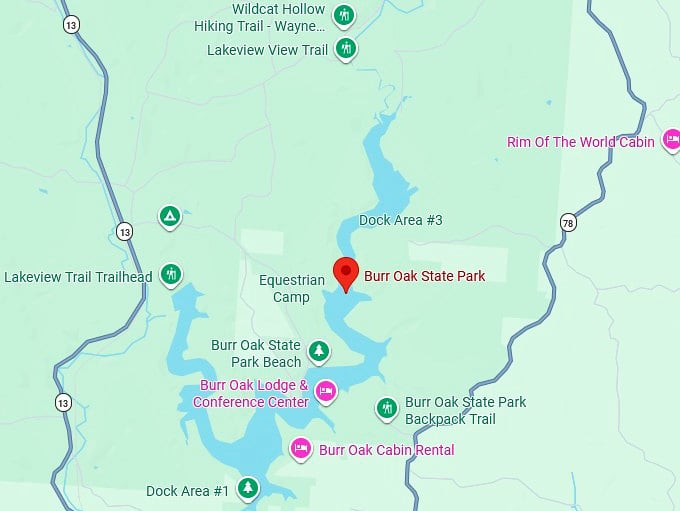 16. burr oak state park map