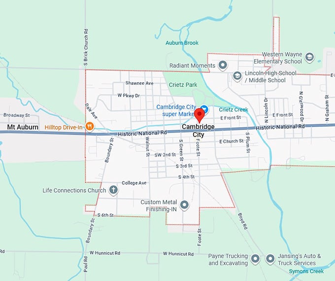 16. cambridge city, in map
