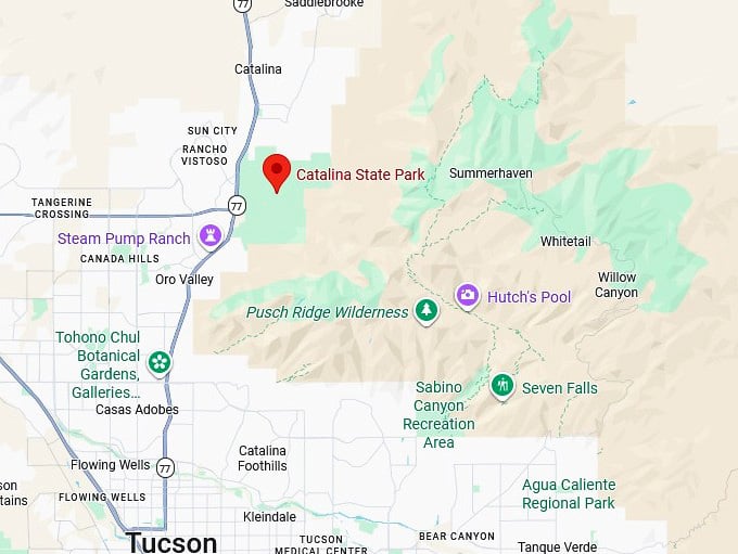 16. catalina state park map
