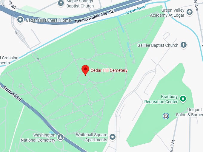 16. cedar hill cemetery map