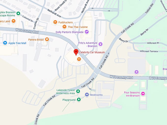 16. celebrity car museum map