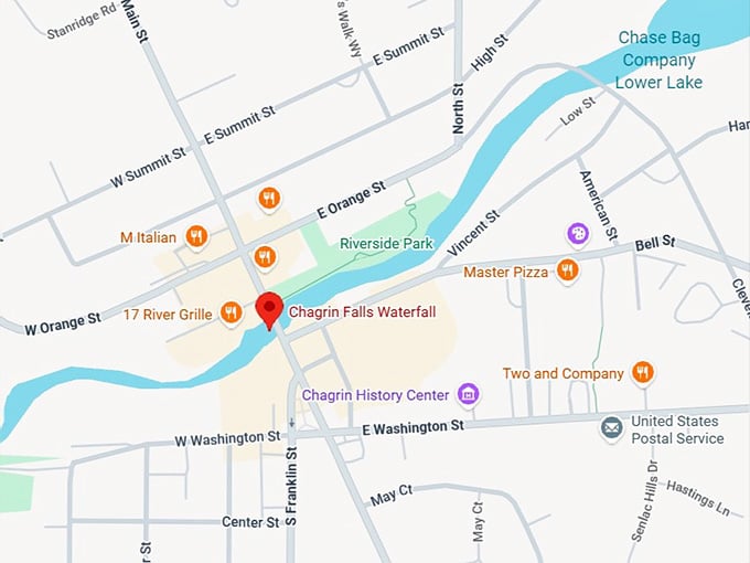 16. chagrin falls waterfall map