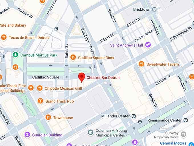 16. checker bar detroit map