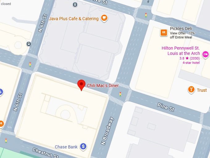 16. chili mac's diner's map