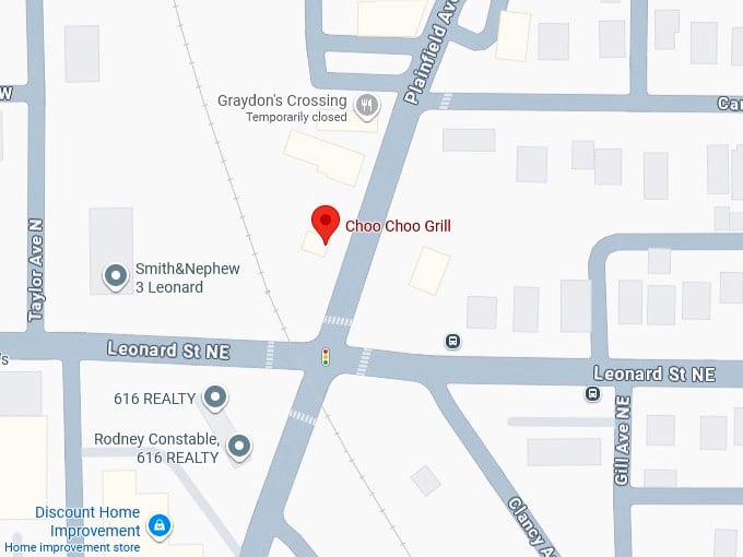 16. choo choo grill's map