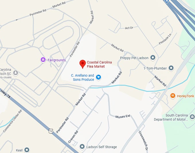 16. coastal carolina flea market map
