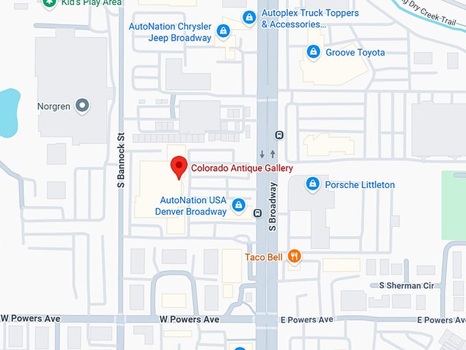 16. colorado antique gallery map