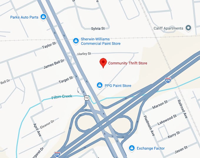 16. community thrift store map