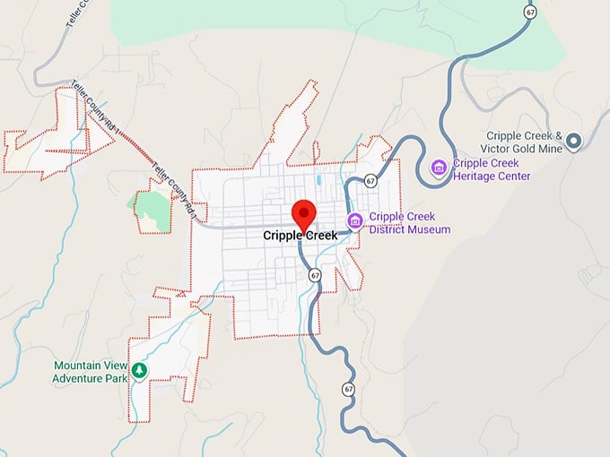 16. cripple creek, co map