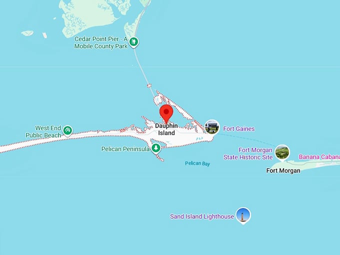 16. dauphin island, al map