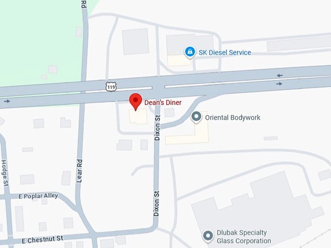 16. dean&rsquo;s diner's map