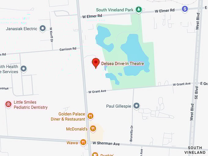 16. delsea drive in theatre map