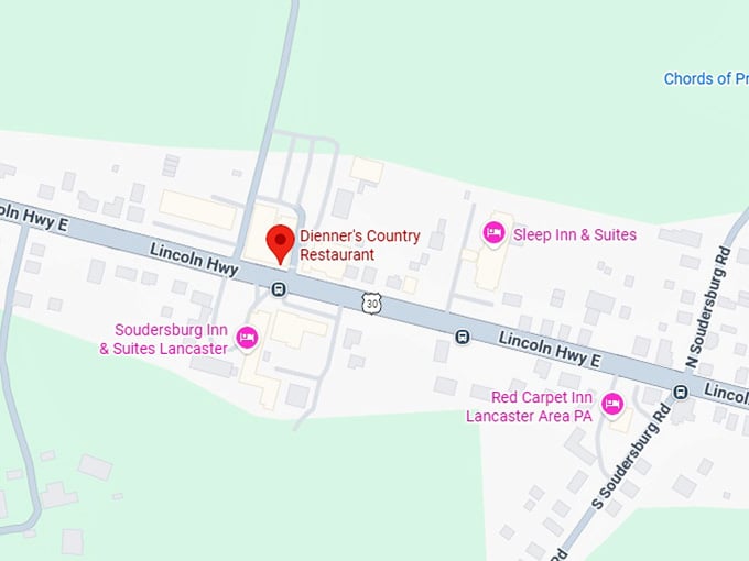 16. dienner's country restaurant map