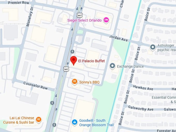 16. el palacio buffet's map