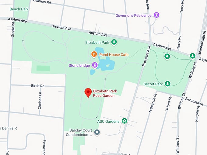 16. elizabeth park rose garden map