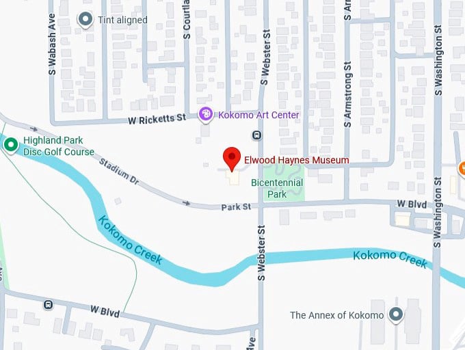 16. elwood haynes museum map