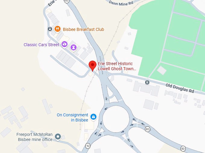 16. erie street historic lowell ghost town bizbee, az map