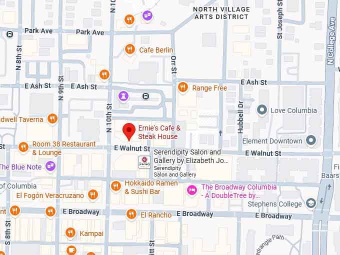 16. ernie's cafe & steak house map