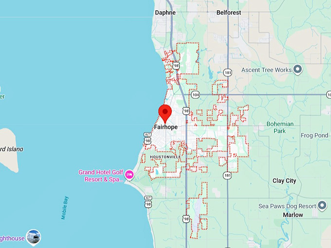 16. fairhope, al map
