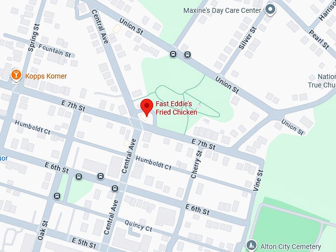 16. fast eddie's fried chicken map