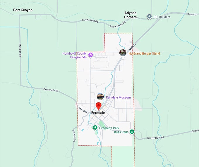 16. ferndale, ca map