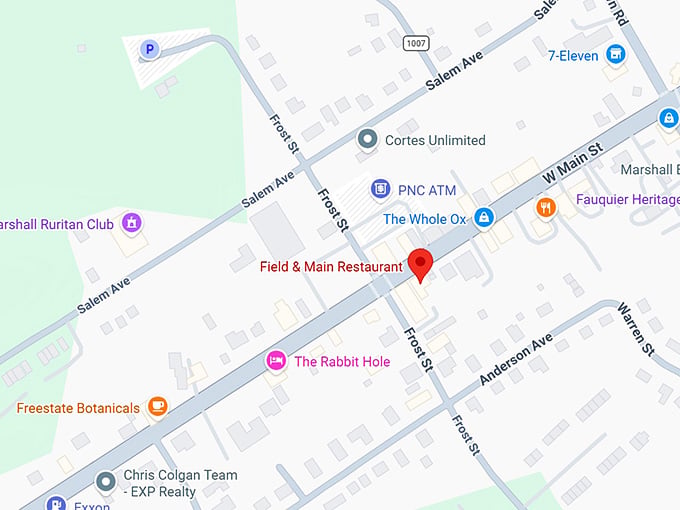 16. field & main restaurant map