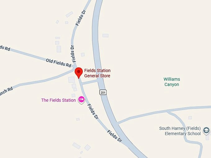 16. fields station general store's map