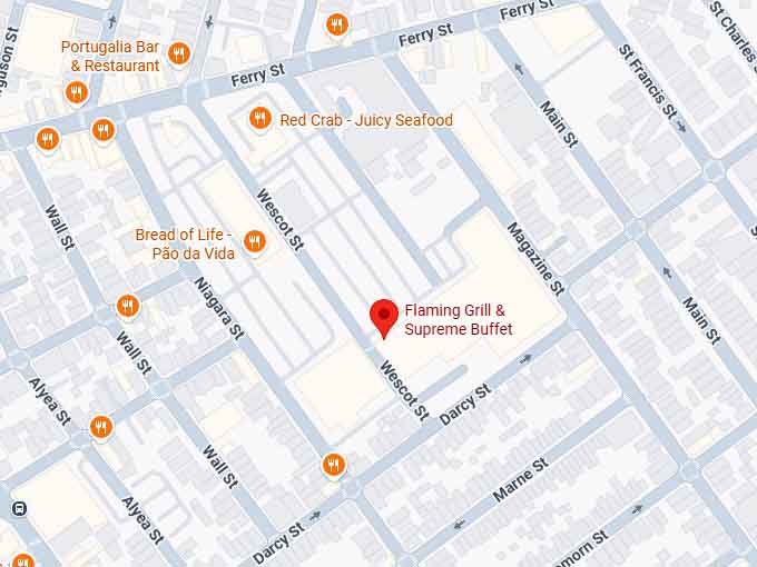 16. flaming grill & supreme buffet map