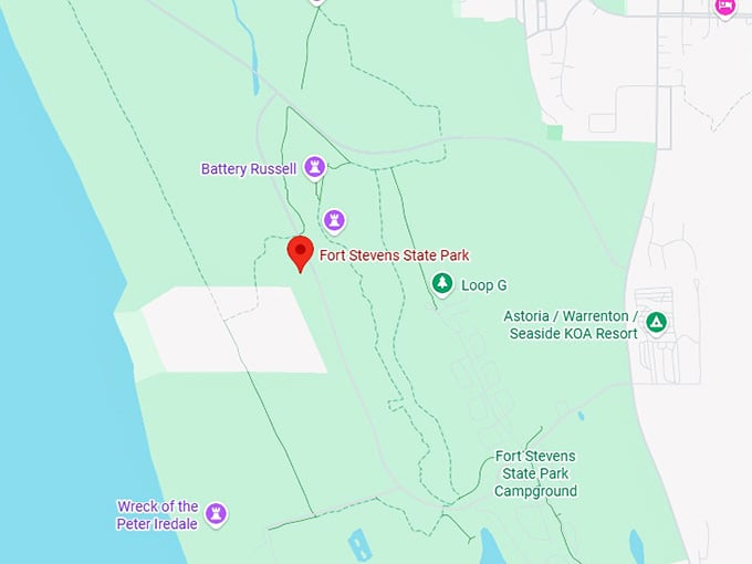 16. fort stevens, jetty loop, and fort steven ridge trail map