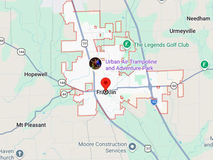 16. franklin, in map