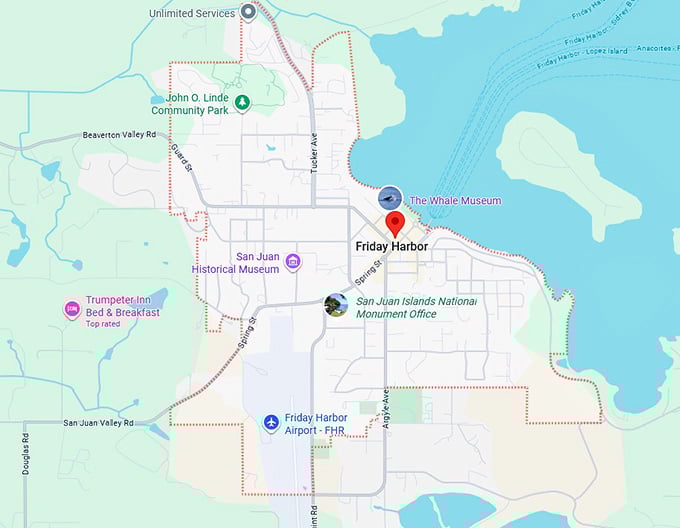 16. friday harbor, wa map