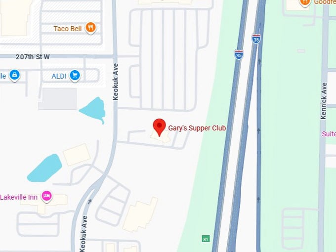 16. gary's supper club's map