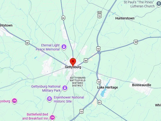 16. gettysburg pa map