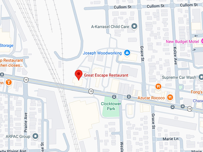 16. great escape restaurant map