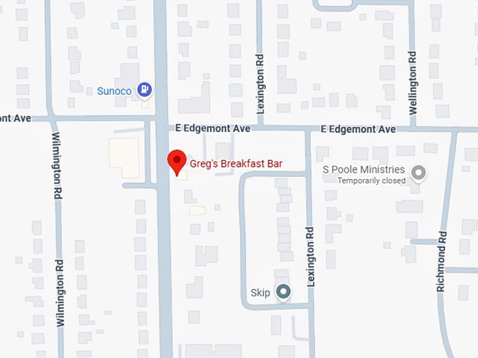 16. greg's breakfast bar map