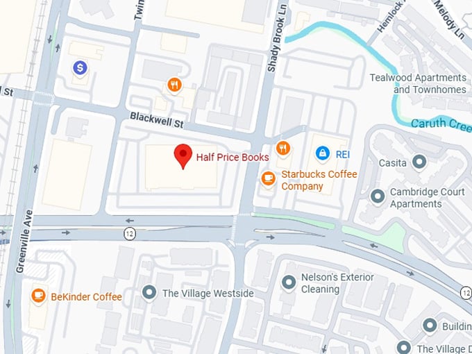 16. half price books map