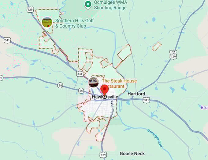 16. hawkinsville, ga map