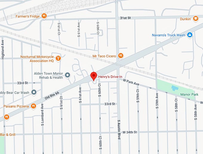 16. henry's drive in map