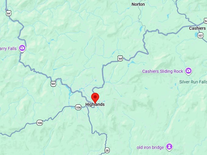 16. highlands nc map