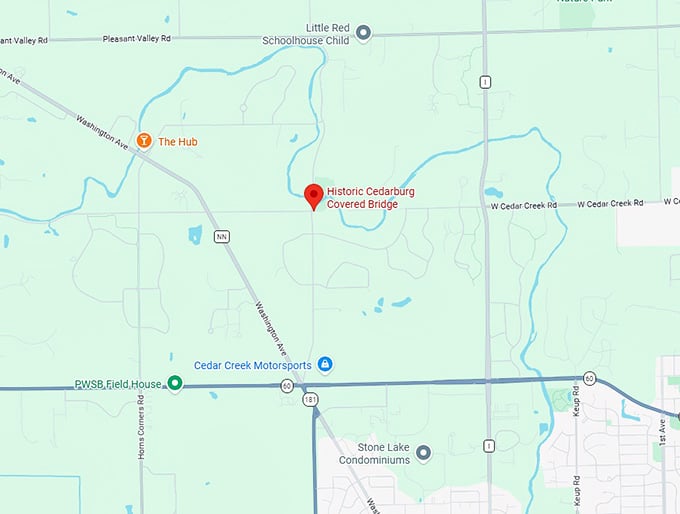16. historic cedarburg covered bridge map
