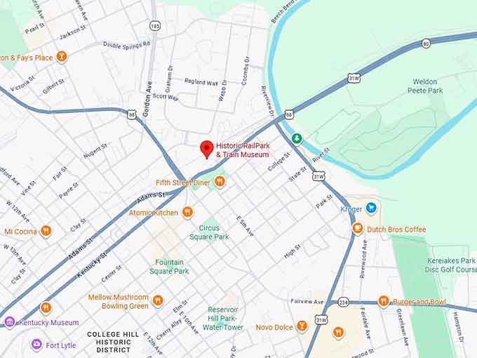 16. historic railpark & train museum map