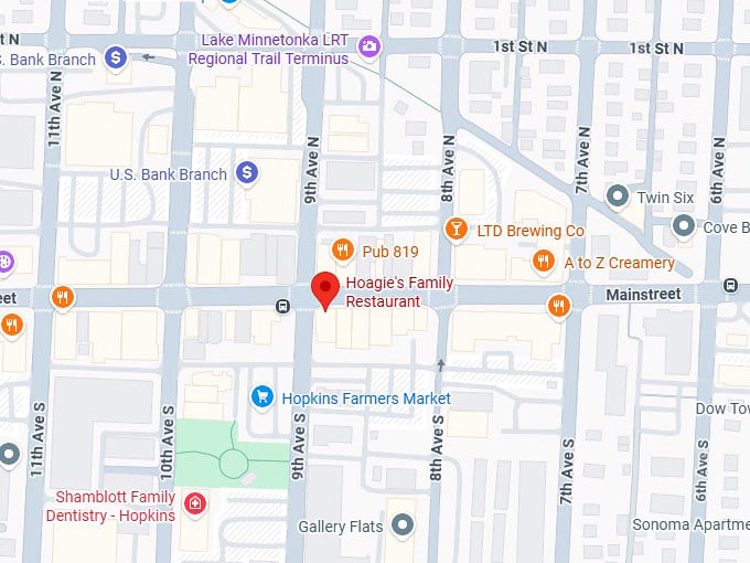 16. hoagie's family restaurant map